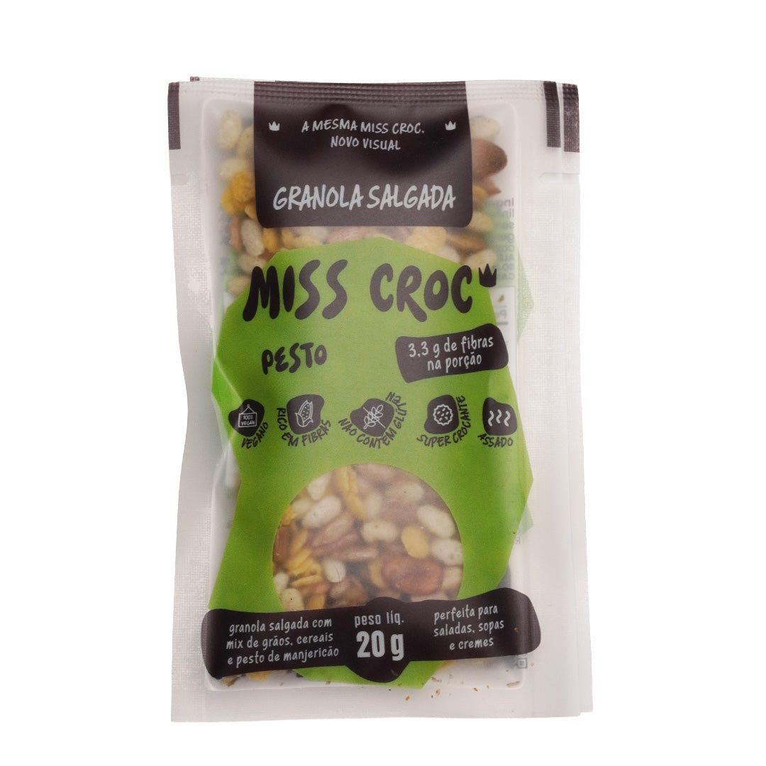 GRANOLA SALGADA SABOR PESTO - KIT SACHÊS Crocantes – Miss Croc